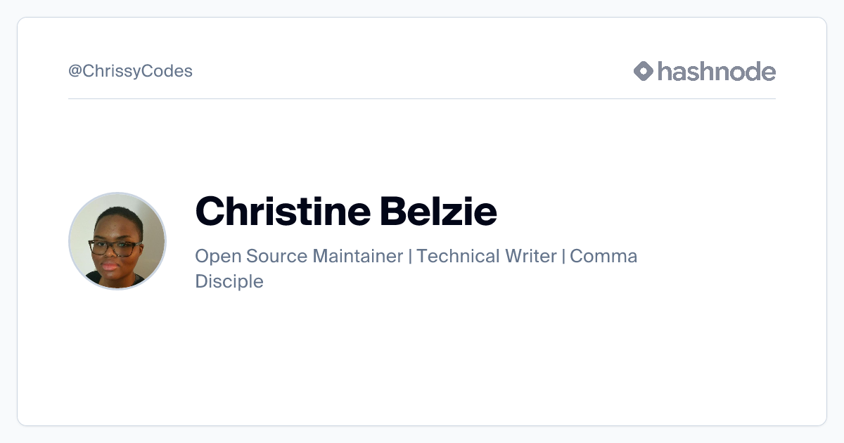 Christine Belzie (@ChrissyCodes) | Hashnode