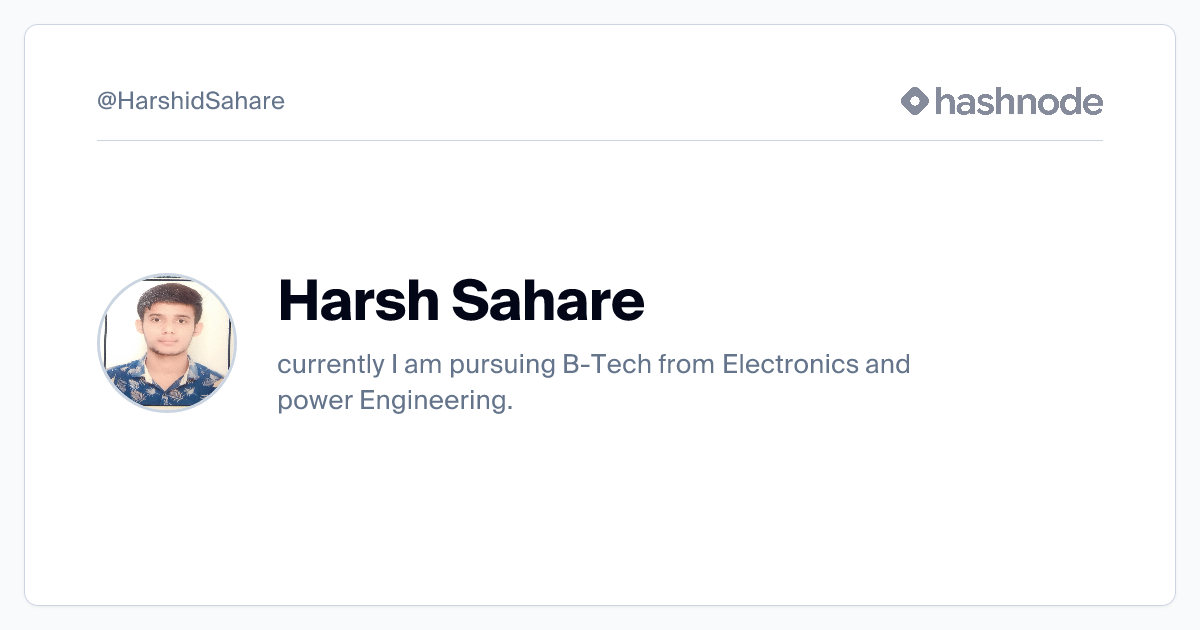 Harsh Sahare (@HarshidSahare) | Hashnode