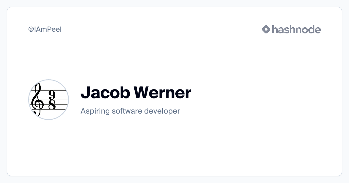 Jacob Werner (@IAmPeel) | Hashnode