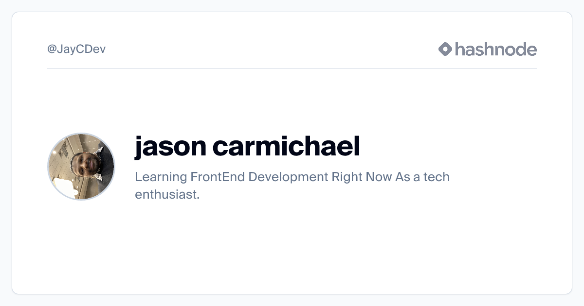 jason carmichael (@JayCDev) | Hashnode