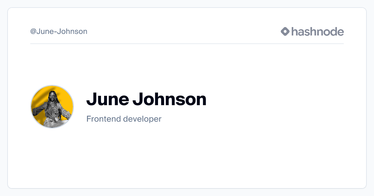 June Johnson (@June-Johnson) | Hashnode