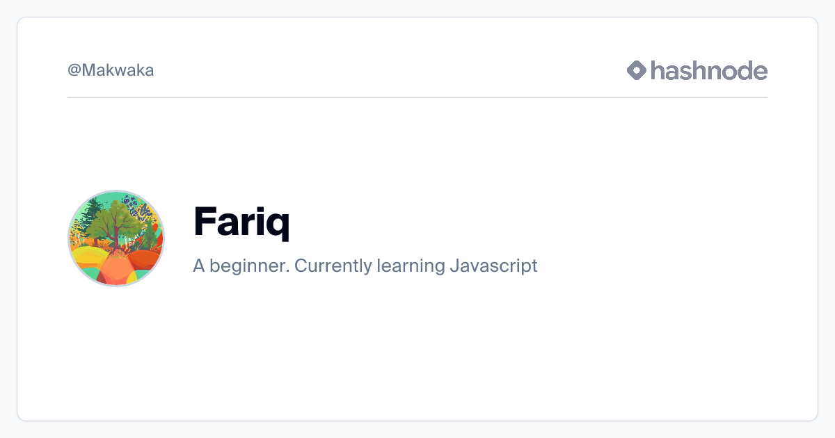 Fariq (@Makwaka) | Hashnode