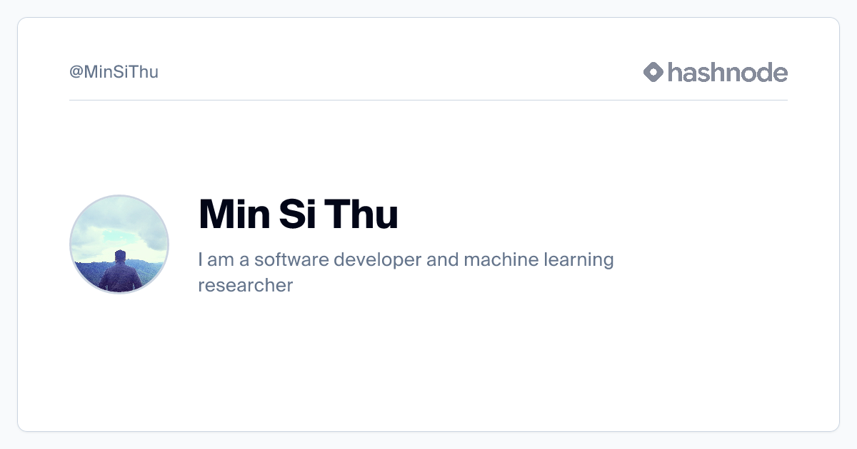 Min Si Thu (@MinSiThu) | Hashnode