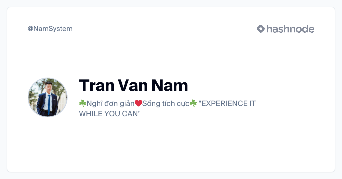 Tran Van Nam (@NamSystem) | Hashnode