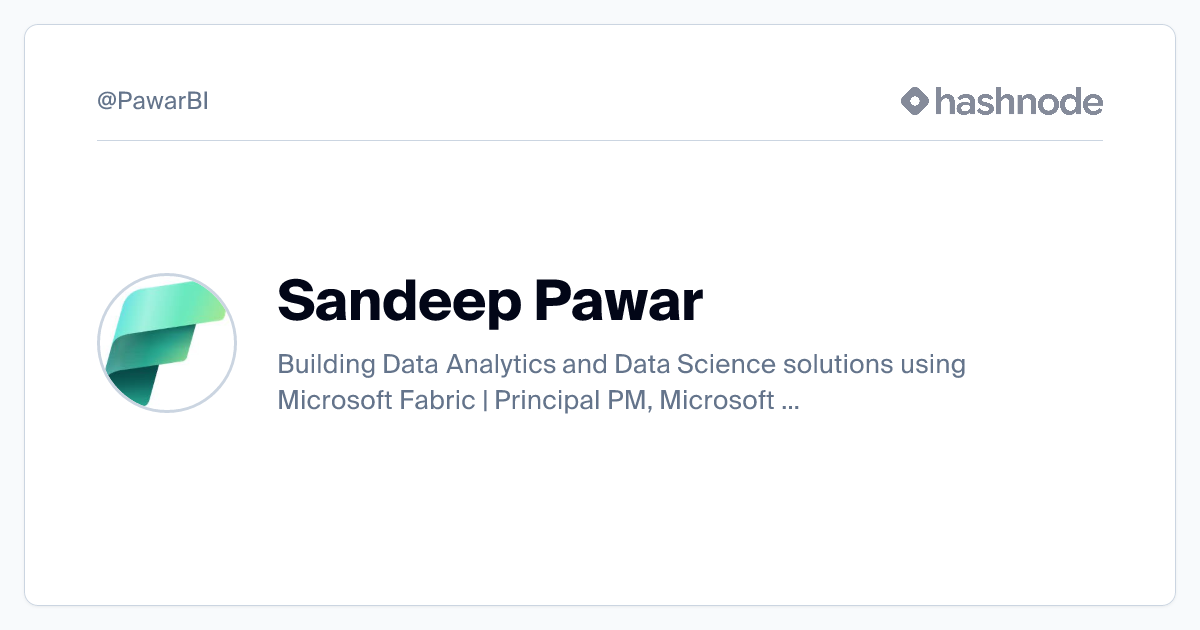 Sandeep Pawar (@PawarBI) | Hashnode