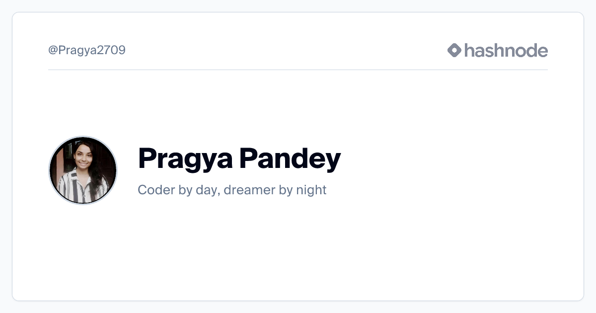 Pragya Pandey (@Pragya2709) | Hashnode