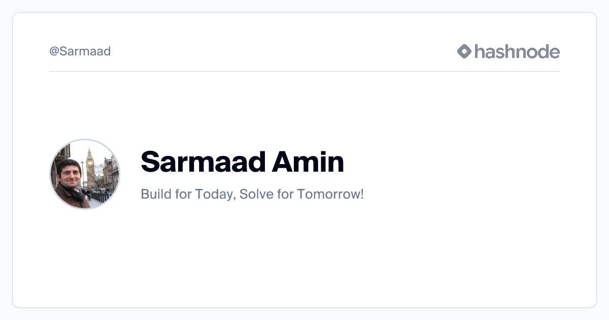 Sarmaad Amin (@Sarmaad) | Hashnode