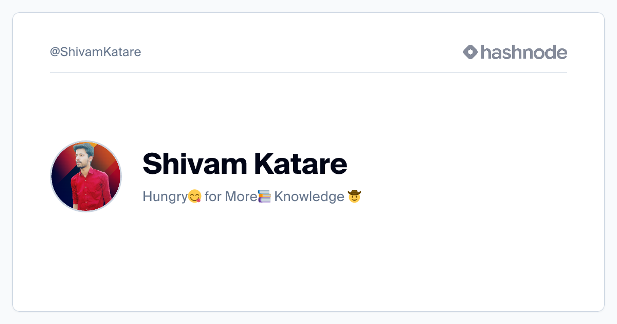 Shivam Katare (@ShivamKatare) | Hashnode