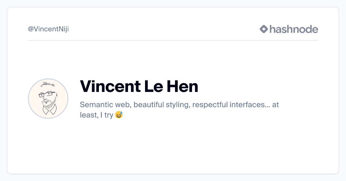 Vincent Le Hen (@VincentNiji) | Hashnode