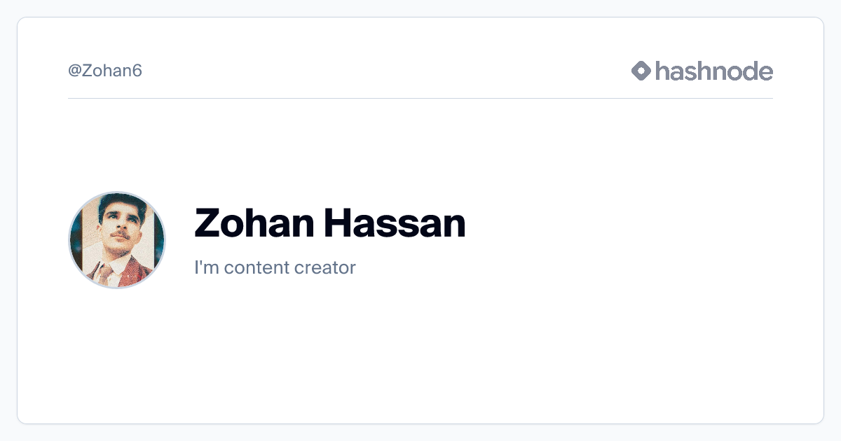 Zohan Hassan (@Zohan6) | Hashnode