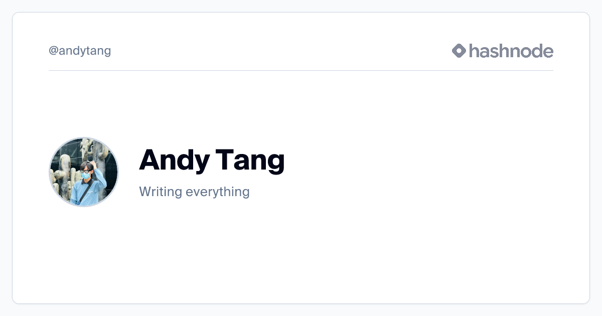 Andy Tang (@andytang) | Hashnode