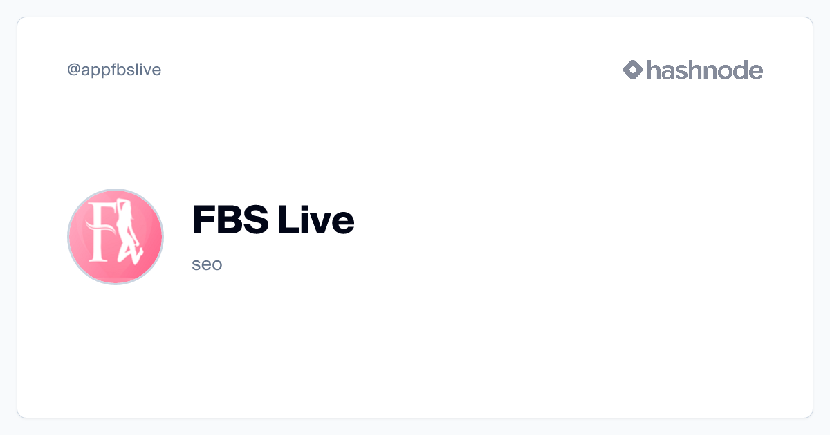 FBS Live (@appfbslive) | Hashnode