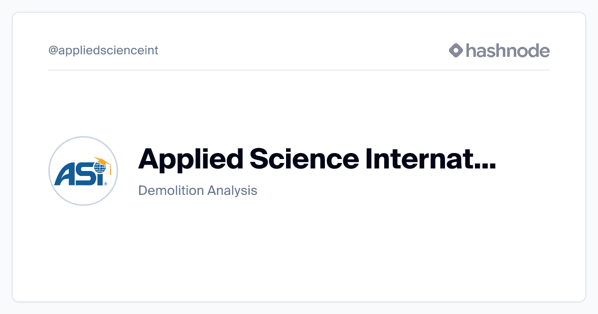 Applied Science International (@appliedscienceint) | Hashnode
