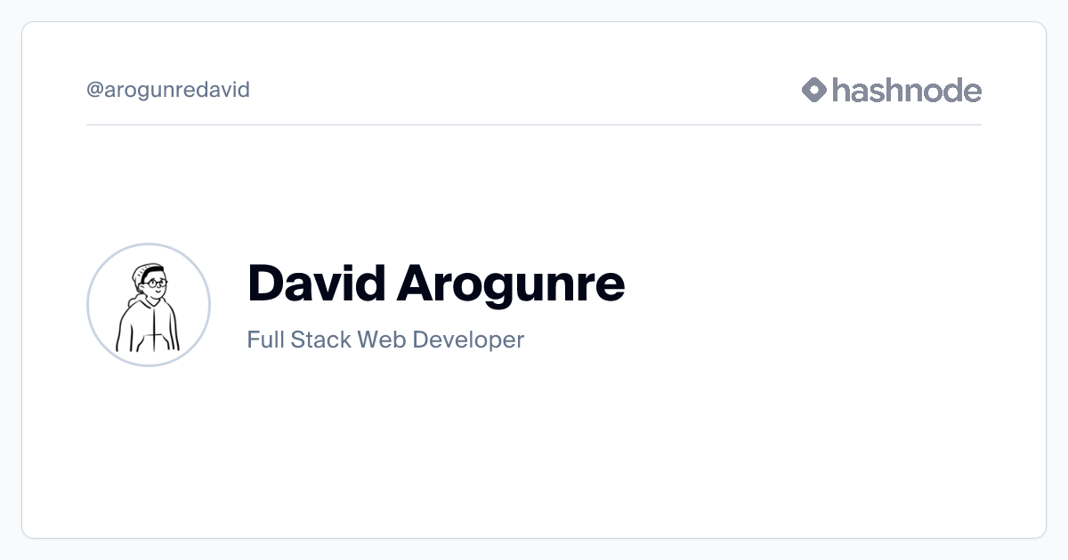 David Arogunre (@arogunredavid) | Hashnode