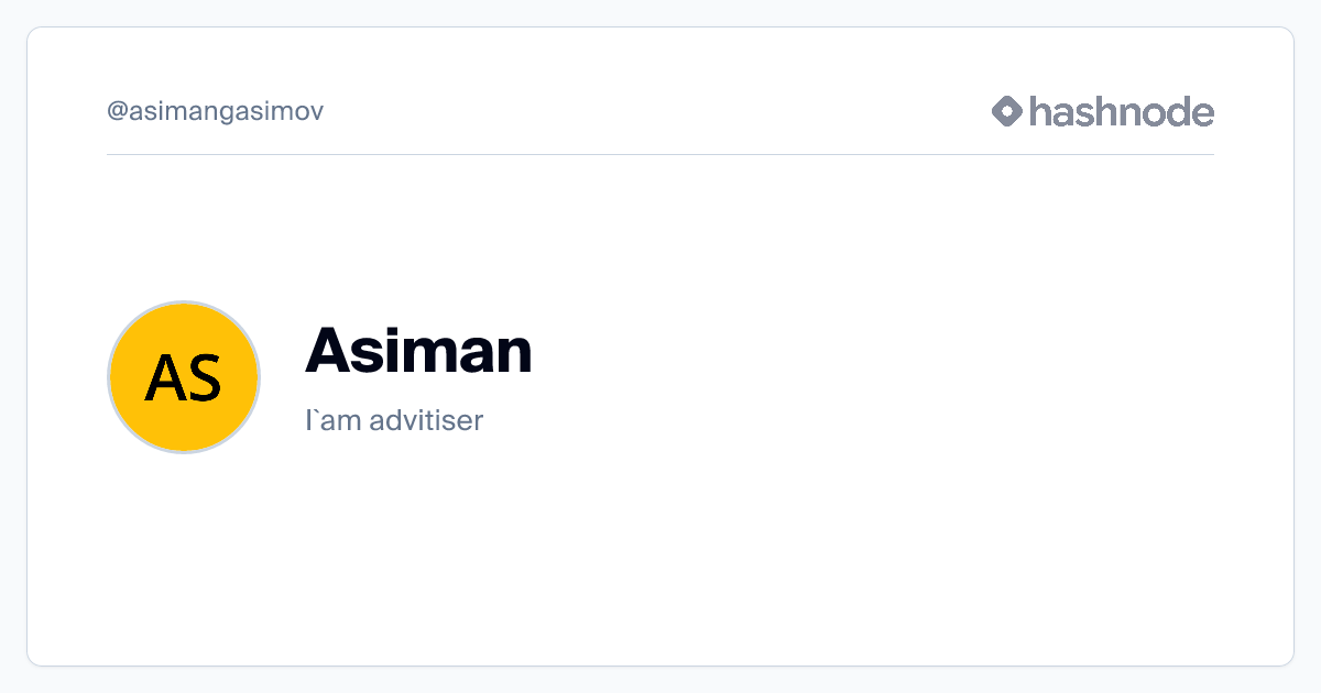 Asiman (@asimangasimov) | Hashnode