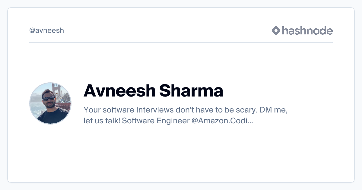 Avneesh Sharma (@avneesh) | Hashnode