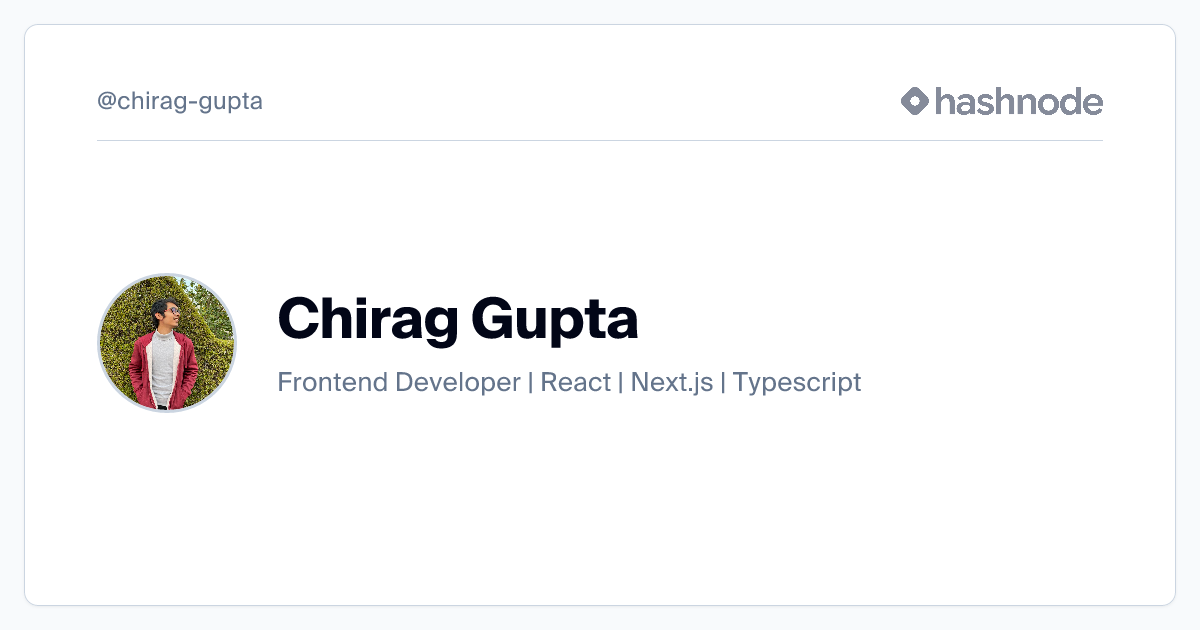 Chirag Gupta (@chirag-gupta) | Hashnode