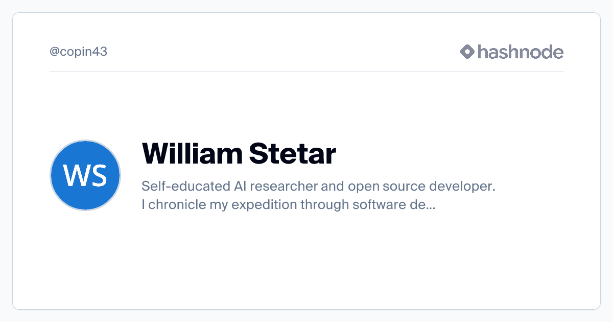 William Stetar (@copin43) | Hashnode