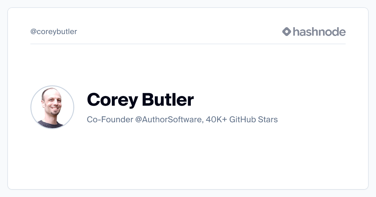 Corey Butler (@coreybutler) | Hashnode