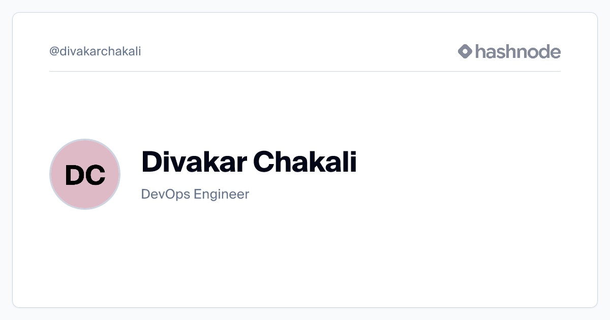 Divakar Chakali (@divakarchakali) | Hashnode