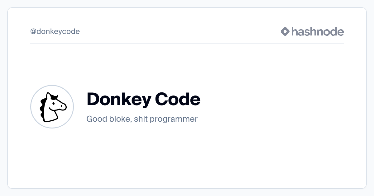 Donkey Code (@donkeycode) | Hashnode