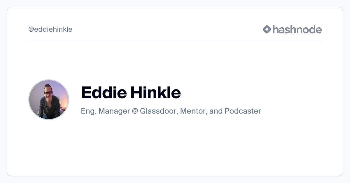 Eddie Hinkle (@eddiehinkle) | Hashnode