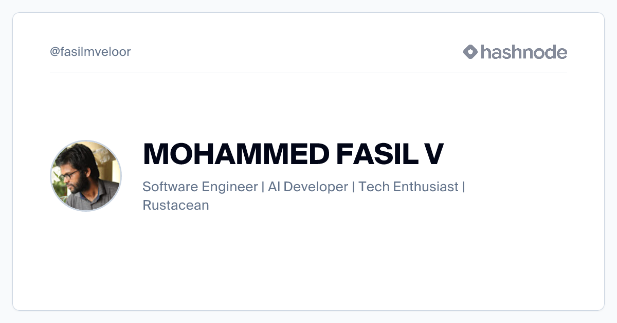MOHAMMED FASIL V (@fasilmveloor) | Hashnode