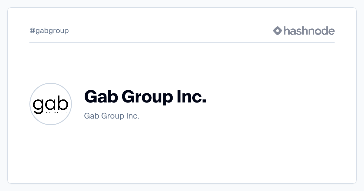 Gab Group Inc. (@gabgroup) | Hashnode