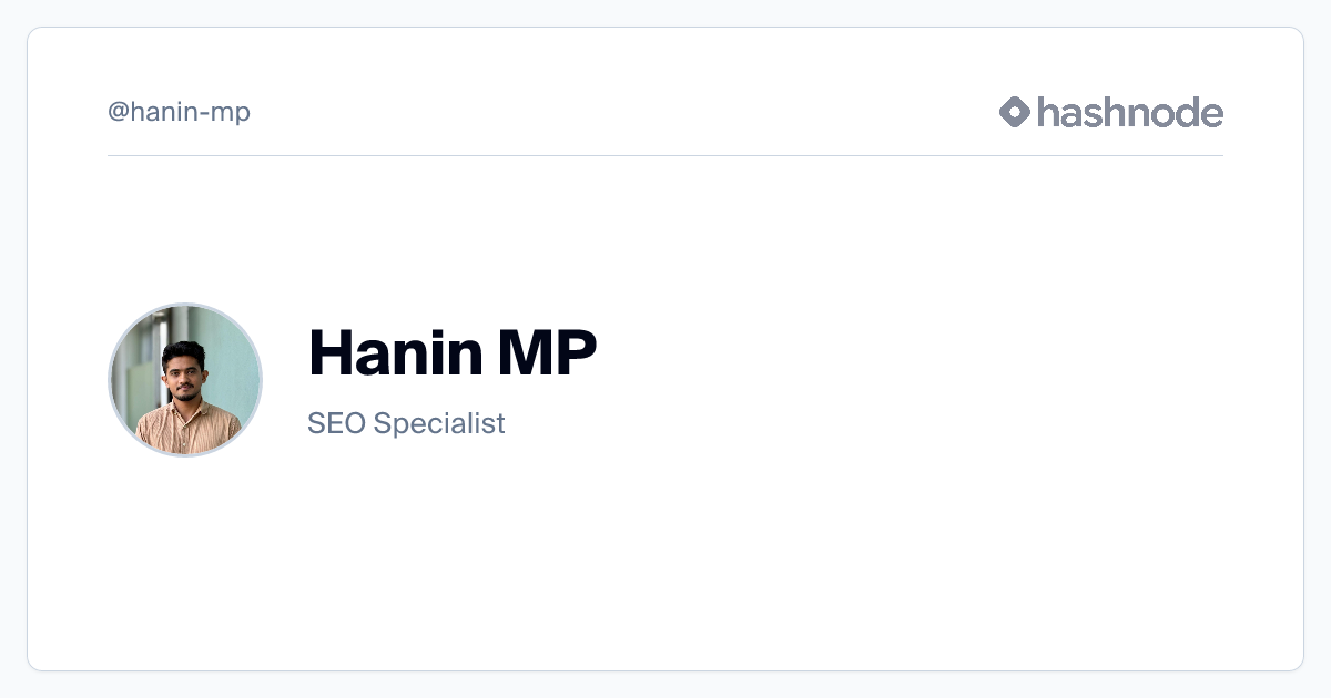 Hanin MP (@hanin-mp) | Hashnode