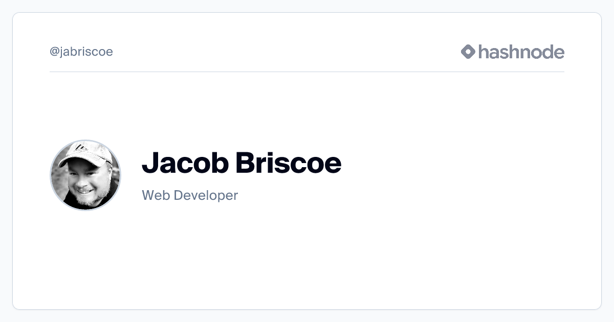 Jacob Briscoe (@jabriscoe) | Hashnode