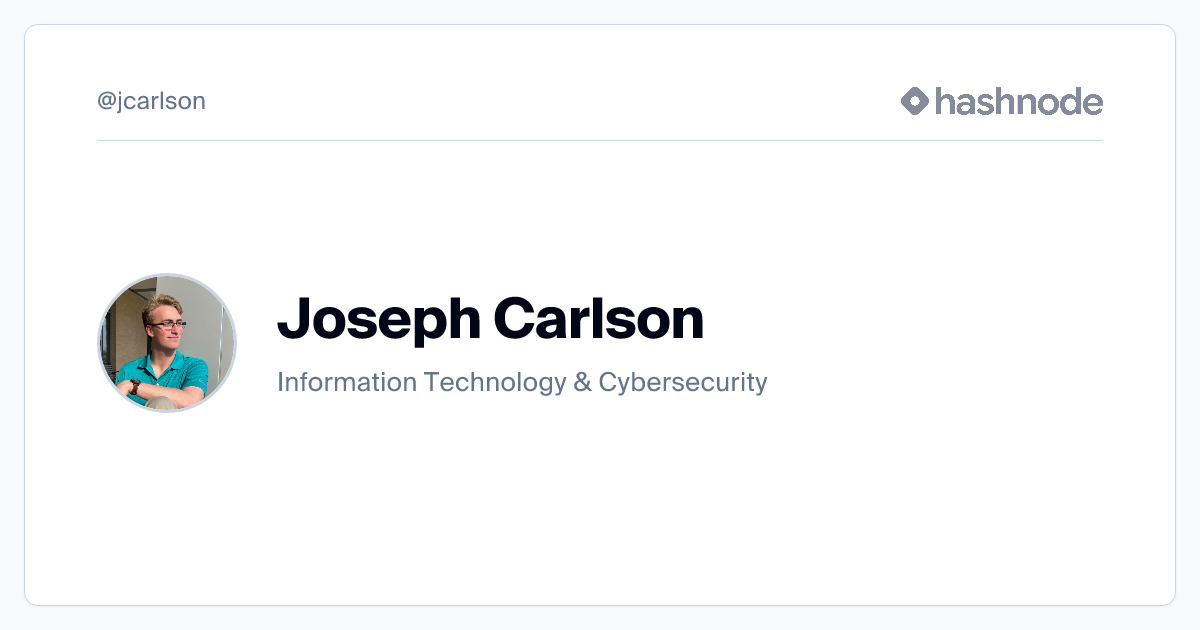 Joseph Carlson (@jcarlson) | Hashnode
