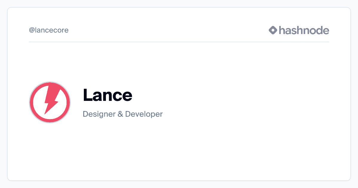 Lance (@lancecore) | Hashnode