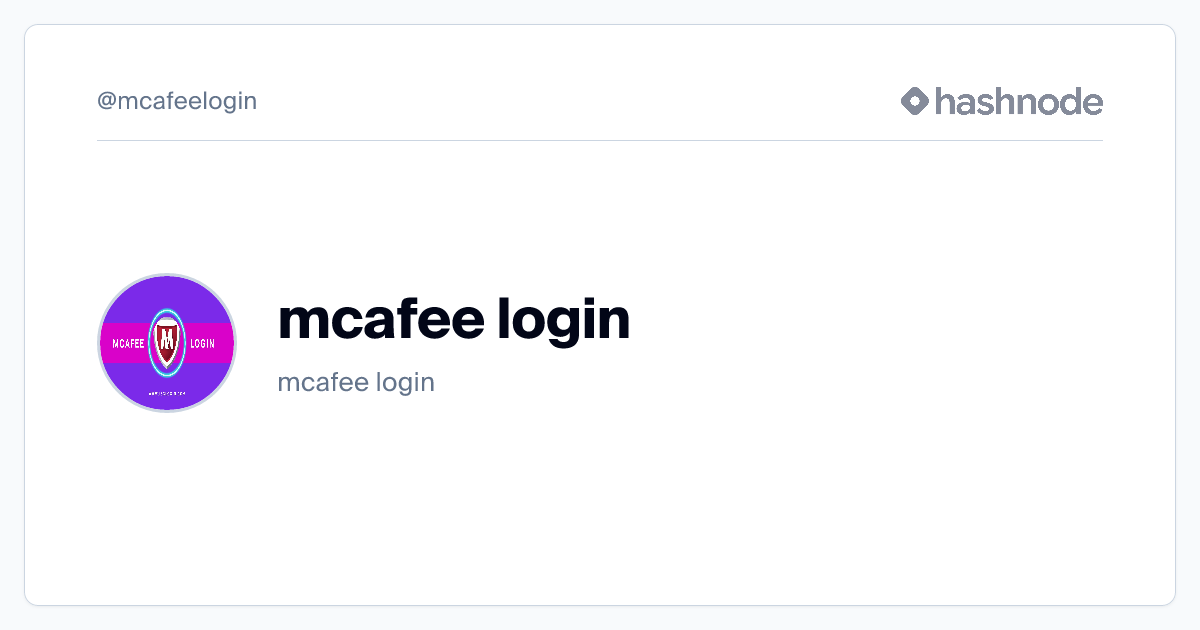 mcafee login (@mcafeelogin) | Hashnode