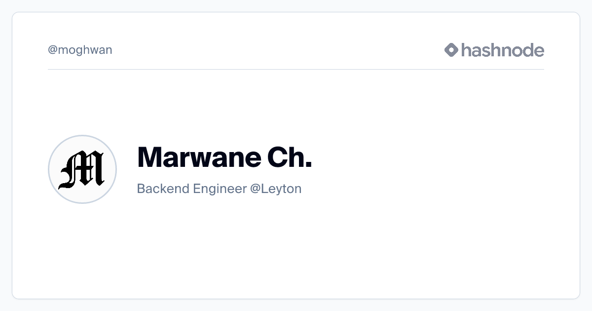 Marwane Ch. (@moghwan) | Hashnode