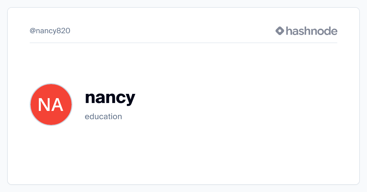 nancy (@nancy820) | Hashnode