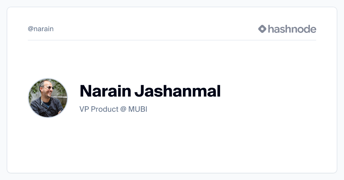 Narain Jashanmal (@narain) | Hashnode