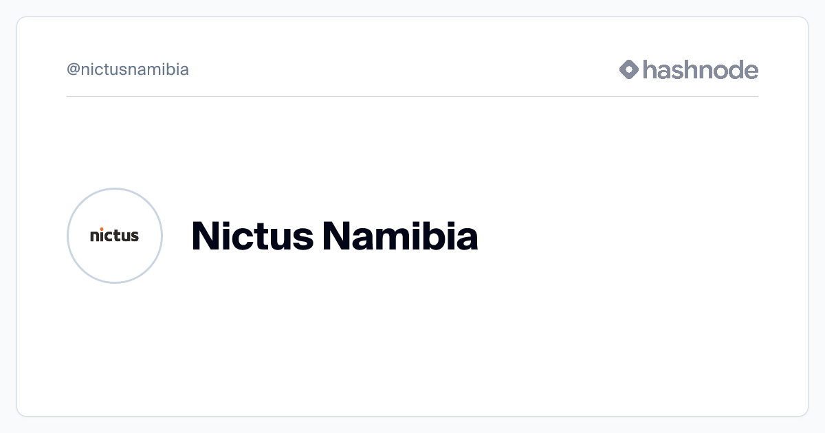 Nictus Namibia (@nictusnamibia) | Hashnode