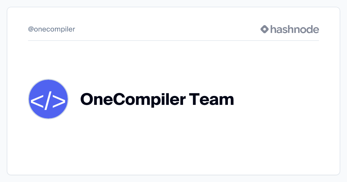 OneCompiler Team (@onecompiler) | Hashnode