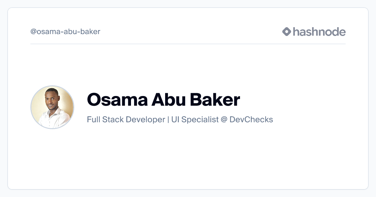 Osama Abu Baker (@osama-abu-baker) | Hashnode