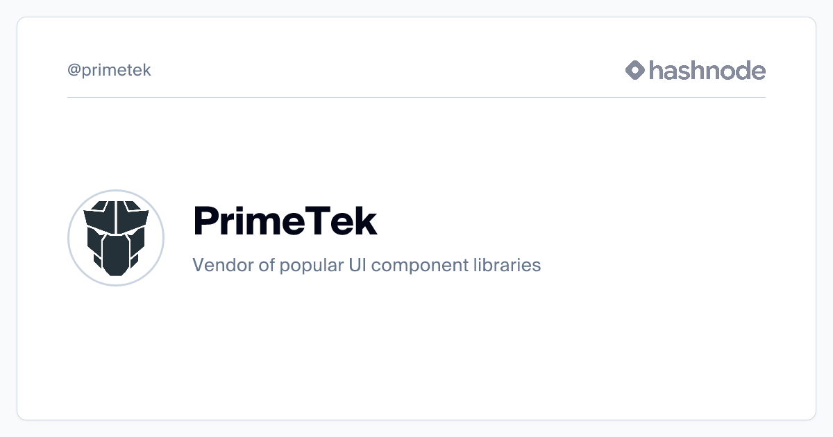 PrimeTek (@primetek) | Hashnode