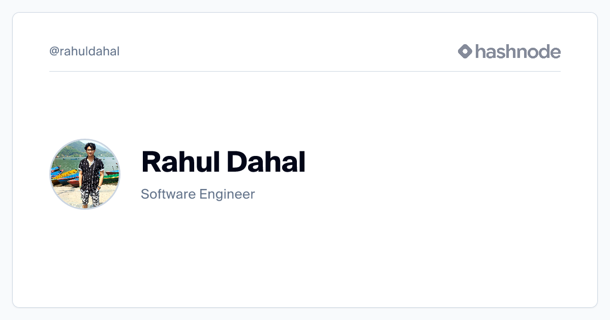 Rahul Dahal (@rahuldahal) | Hashnode