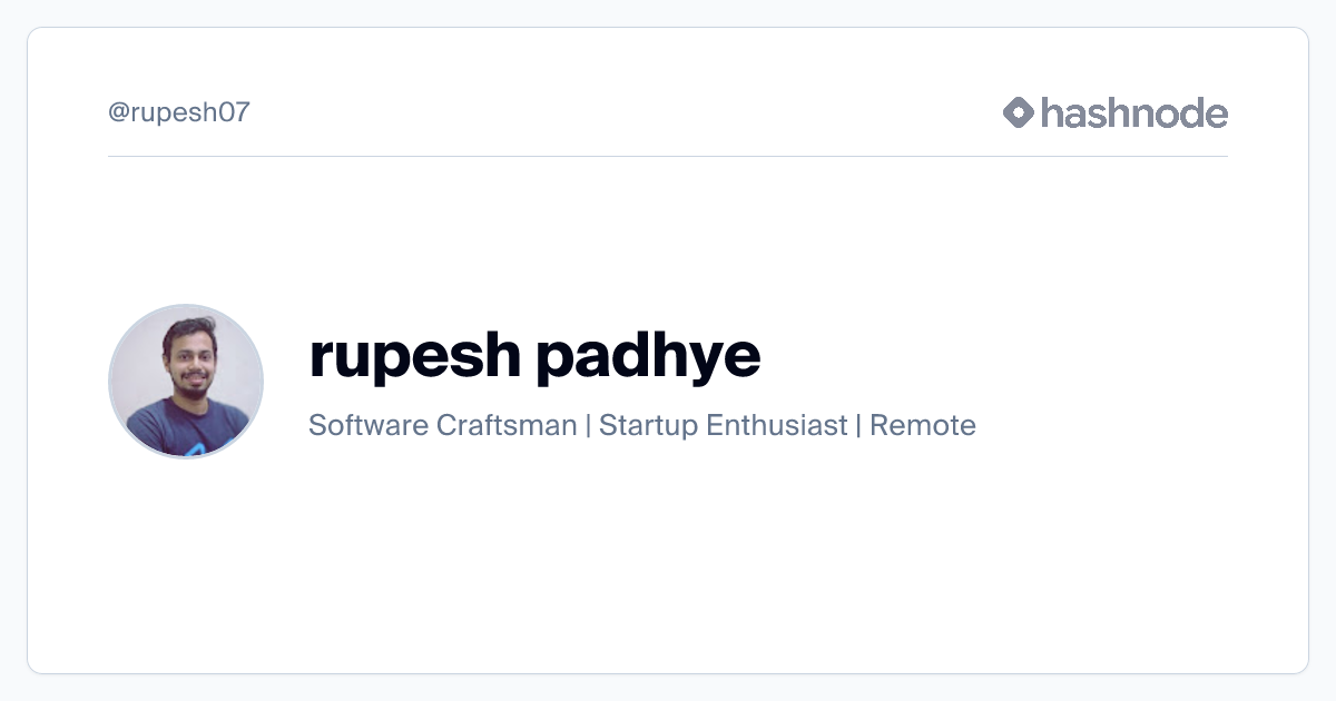 rupesh padhye (@rupesh07) | Hashnode