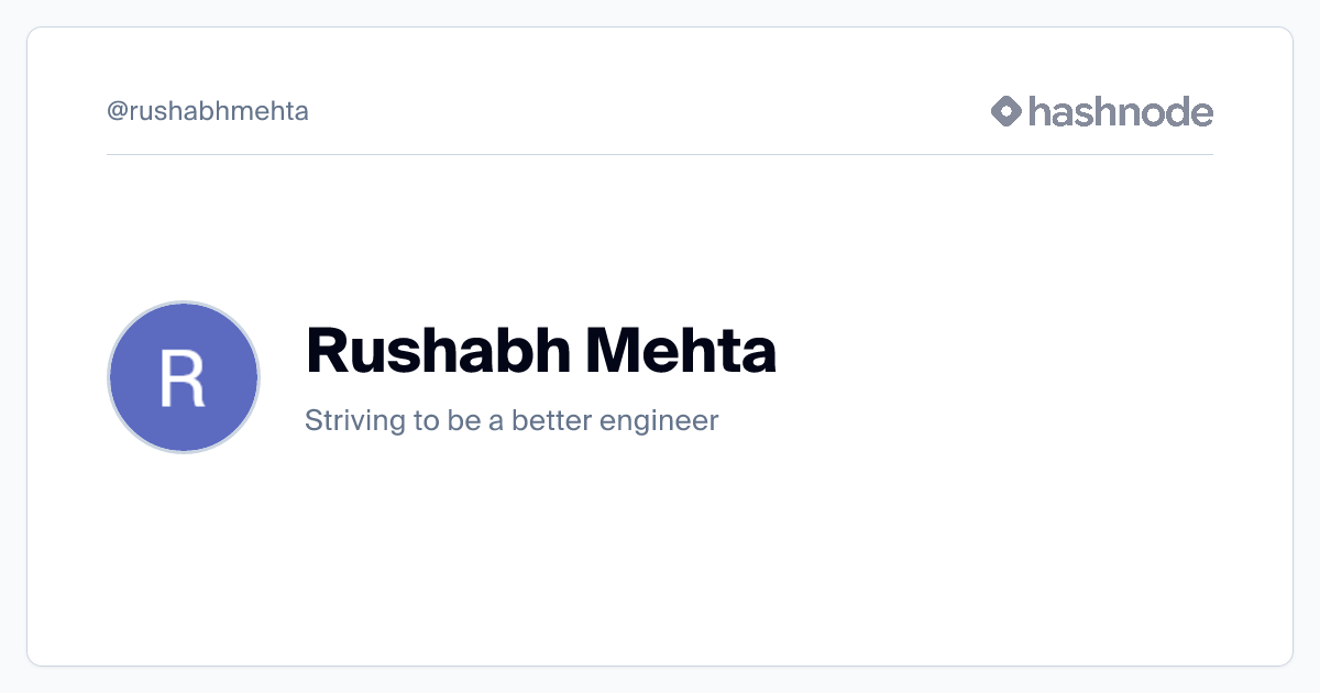 Rushabh Mehta (@rushabhmehta) | Hashnode