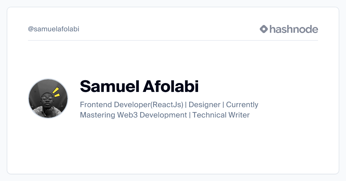 Samuel Afolabi (@samuelafolabi) | Hashnode