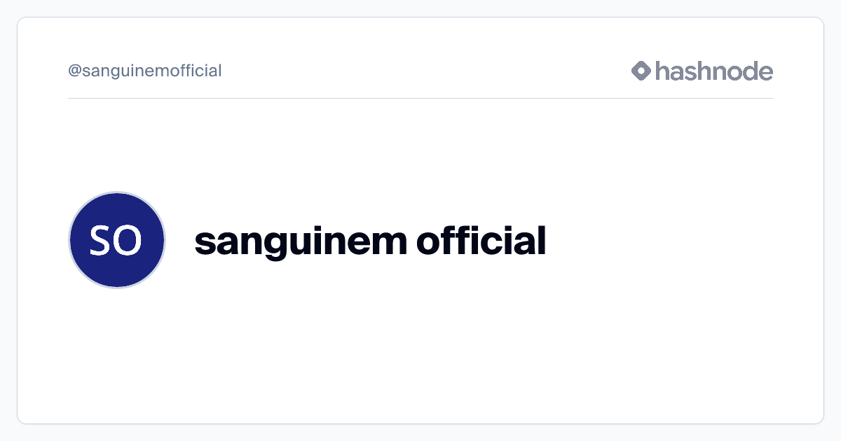 sanguinem official (@sanguinemofficial) | Hashnode