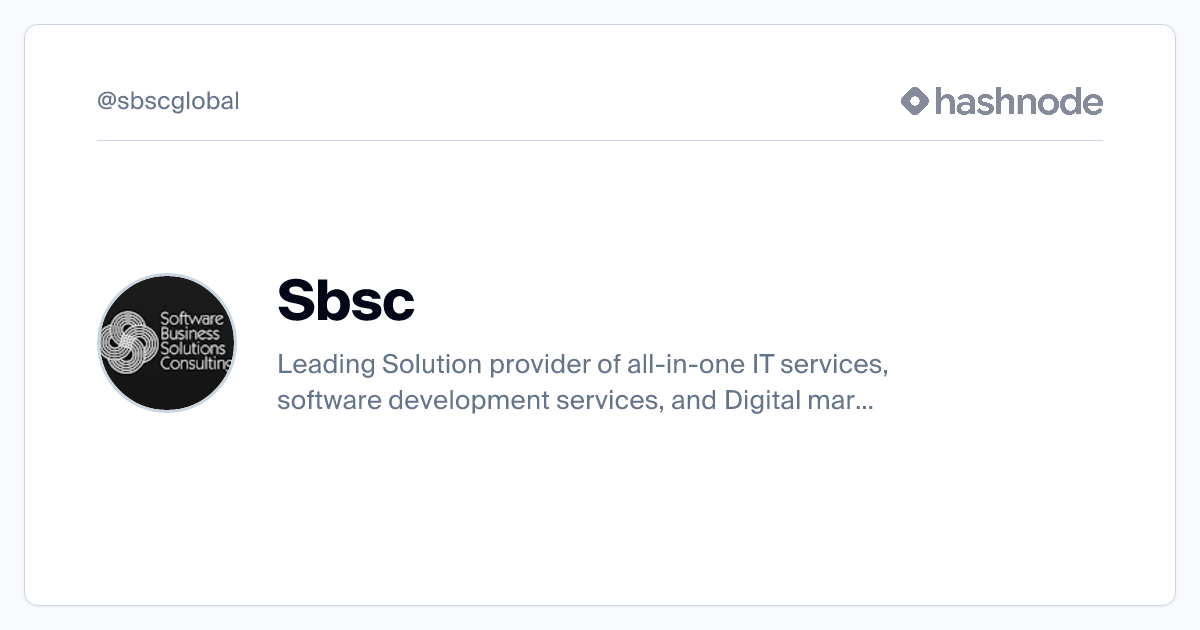 Sbsc (@sbscglobal) | Hashnode