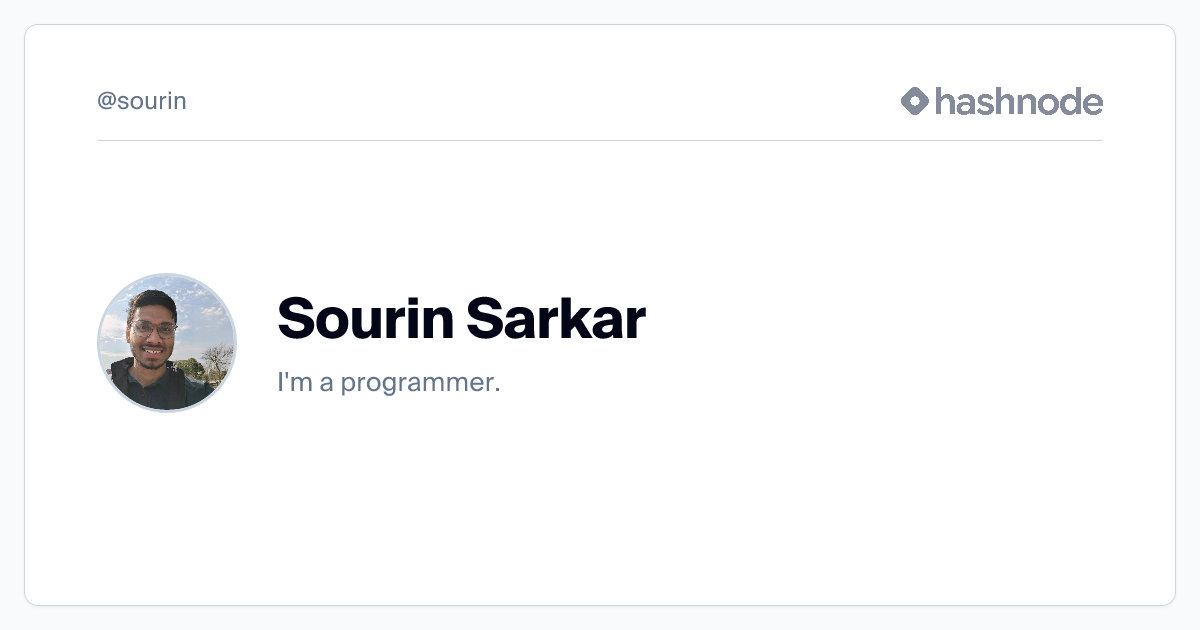 Sourin Sarkar (@sourin) | Hashnode