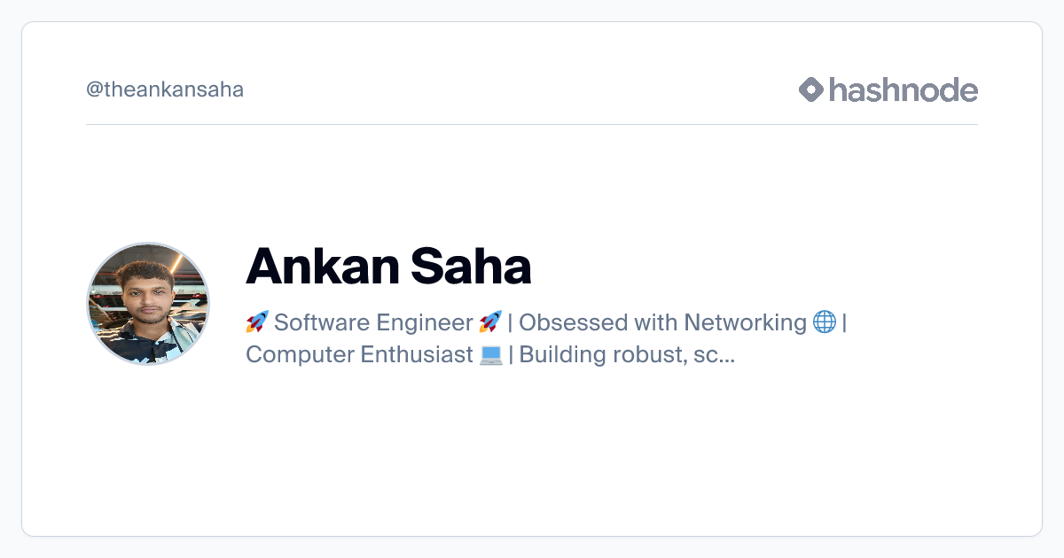 Ankan Saha (@theankansaha) | Hashnode