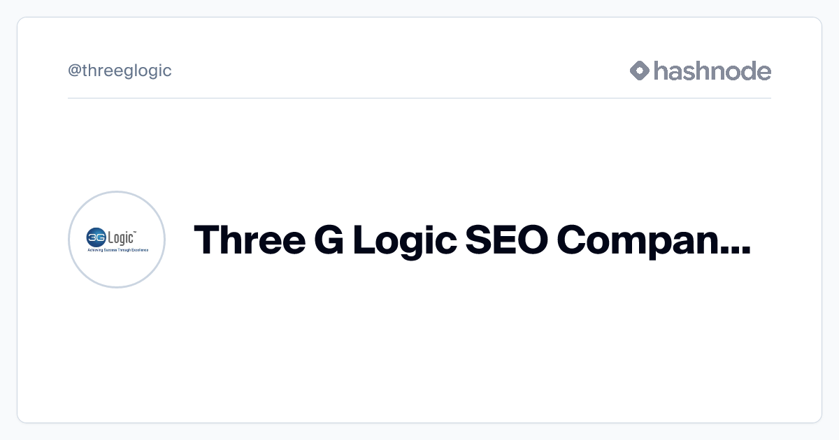 Three G Logic SEO Company India (@threeglogic) | Hashnode