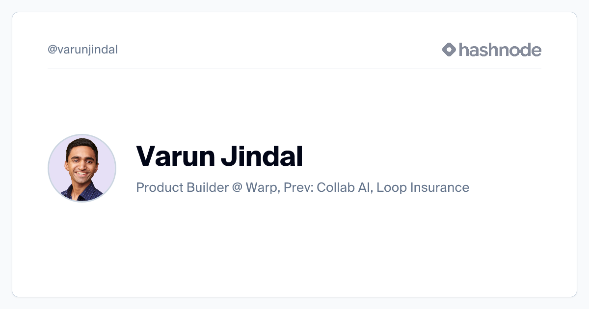 Varun Jindal (@varunjindal) | Hashnode